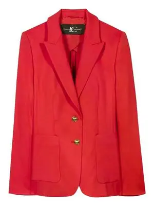 LUISA CERANO Two-button Gabardine Blazer - Red