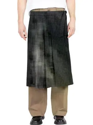 SOCIETE ANONYME Plaid Pleated Kilt Midi Skirt - Black