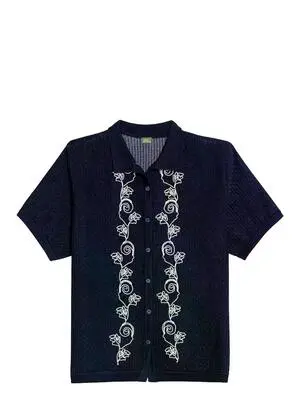 Agua Bendita Jared Floral-embroidered Shirt - Blue