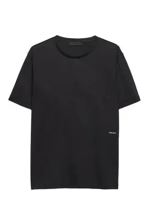 Prada Logo-embroidered Short-sleeve T-shirt - Black