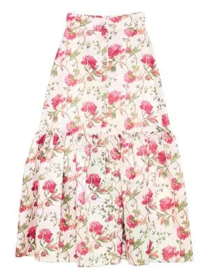 GIADA CURTI Floral-print Skirt - Neutrals