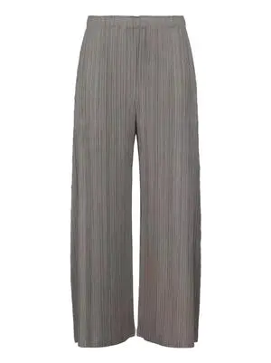 Issey Miyake Pleated Wide-leg Trousers - Grey