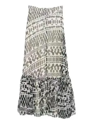 GIADA CURTI Printed Tiered Skirt