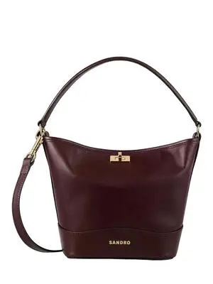 Sandro Leather Tote Bag - Brown