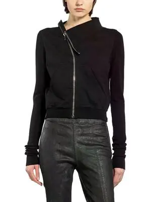 Rick Owens Asymmetric Zip Mountain Sweater - Black