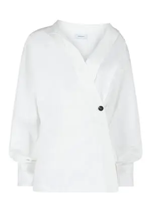 FERRAGAMO Asymmetric Cotton Dress Shirt - White