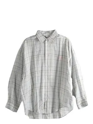 Acne Studios Plaid Buttonup Long Sleeves Shirt - Ash Grey/pink