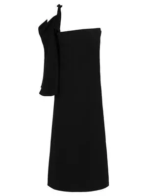FERRAGAMO One-shoulder Midi Dress - Black