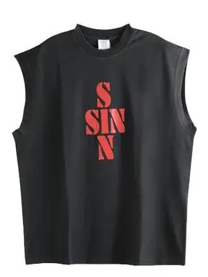 Vetements Sin Sleeveless T-shirt - Black
