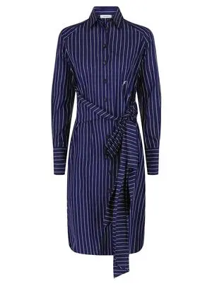 FERRAGAMO Pinstriped Shirt Dress - Bone