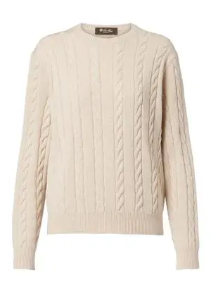 LORO PIANA Cedar Cable-knit Cashmere Sweater