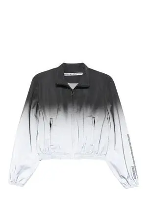 Alexander Wang Reflective Shrunken Track Jacket - Silver/black