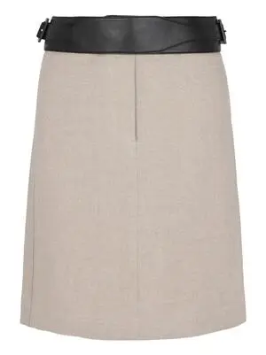FERRAGAMO Leather Belt Skirt - Beige