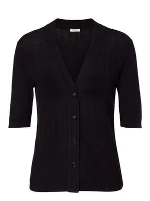 JOSEPH Sens Silk And Cotton Cardigan - Black
