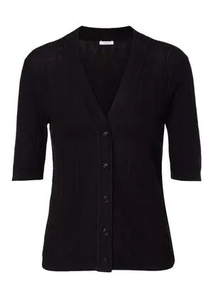 JOSEPH Sens Silk And Cotton Cardigan - Black
