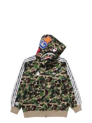 Adidas X Bape Relaxed Fit Camo Shark Full Zip Hoodie - Green