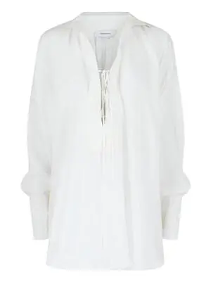 FERRAGAMO Silk-blend Tunic Top - White