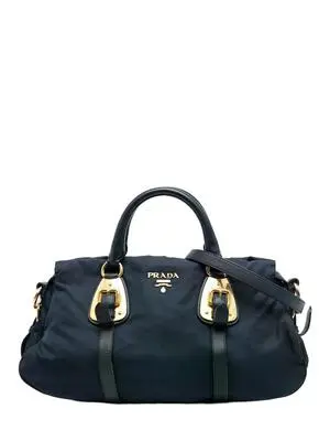 Prada Soft Calf Trimmed Tessuto Satchel 2000-2025 - Blue
