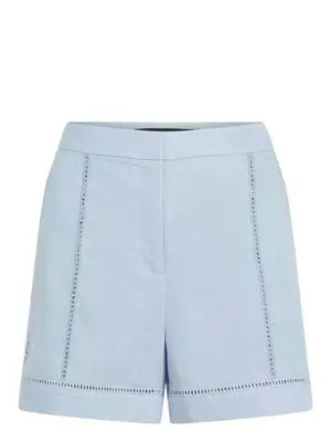 Karl Lagerfeld Cut-out Embroidered Shorts - Blue