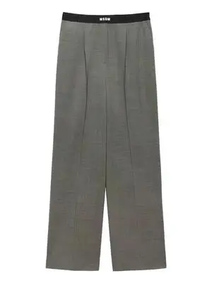 MSGM Elastic-waistband Palazzo Pants - Grey