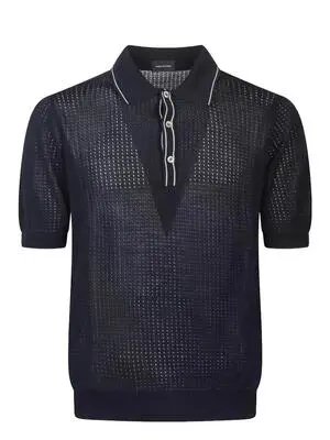 Tagliatore Button-up Polo Shirt - Blue