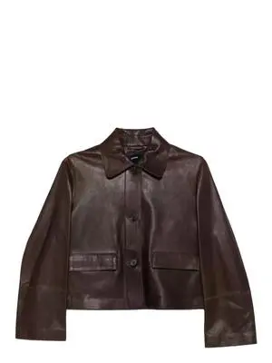 ARMA Button-fastening Flap-pocket Leather Jacket - Brown