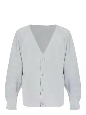 Issey Miyake Pleated Button Cardigan - Grey