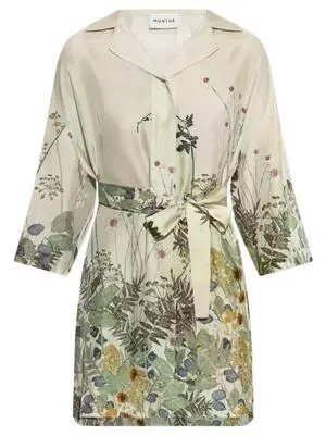 Munthe Floral-print Ratana Dress - Neutrals