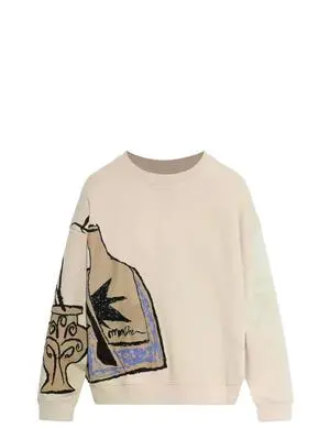 Munthe Graphic-print Sweatshirt - Neutrals