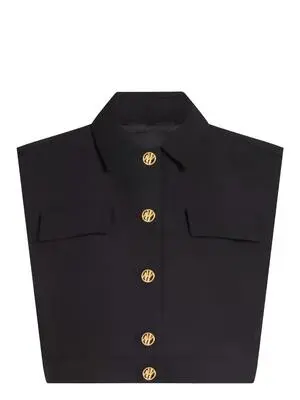 Karl Lagerfeld Pocket Button Top - Black
