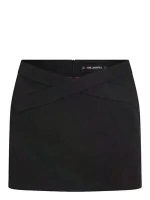 Karl Lagerfeld Kl Studio Mini Skort With Zip - Black