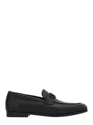 FERRAGAMO Loafer With Gancini Buckle - Black