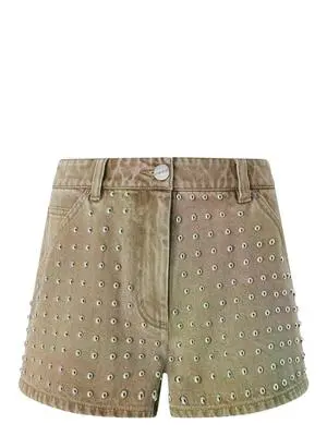 Pinko Stud-embellished Shorts - Neutrals
