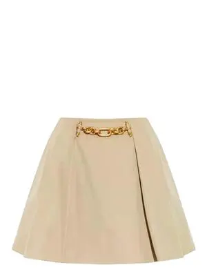 Balmain Chain-embellished A-line Skirt - Neutrals