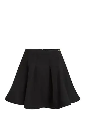 Karl Lagerfeld Mini Pleated Skirt With Logo Detail - Black