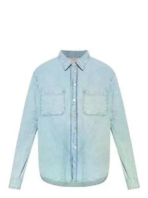 Paul Smith Buttoned Pocket Denim Shirt - Blue