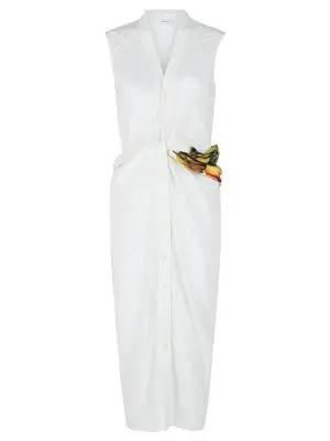 FERRAGAMO Twisted Belt Midi Dress - Bone