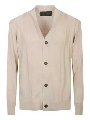 Tagliatore V-neck Cardigan - Neutrals