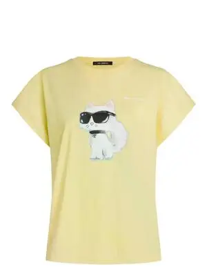 Karl Lagerfeld Ikon Choupette Aquarelle T-shirt - Yellow