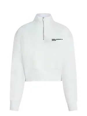 Karl Lagerfeld Half-zip Sweatshirt - White