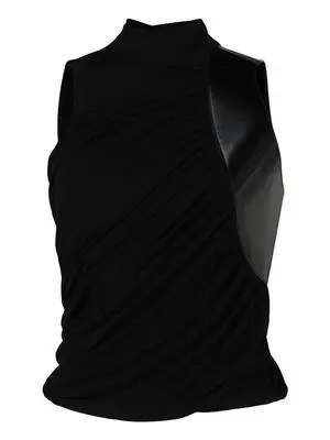 FERRAGAMO Panelled Draped Top - Black