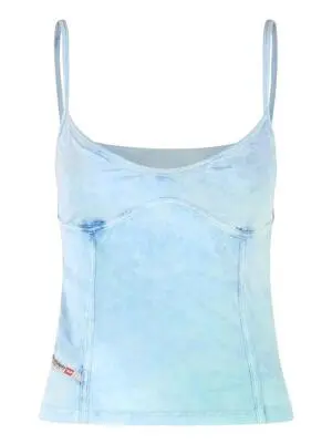 DIESEL Thin Straps Washed Tank Top - Blue