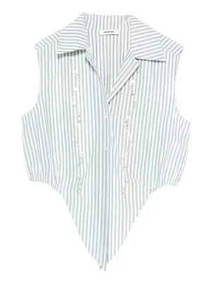 SANDRO Striped-Pattern Embellished Shirt