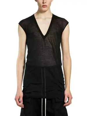 Rick Owens V-neck Sleeveless T-shirt - Black