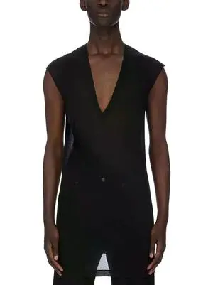 Rick Owens Sleeveless V-neck T-shirt - Black