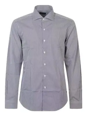 FAY Striped Button-up Shirt - Blue