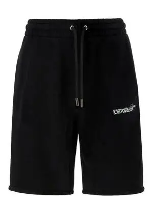 Off-White Logo Drawstring Track Shorts - Black