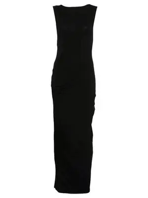 ENTIRE STUDIOS Draped Sleeveless Maxi Dress - Black