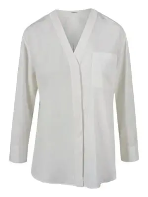 Max Mara Pocket V-neck Shirt - White