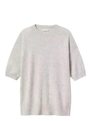 Lafayette 148 New York Knitted Short-sleeve Sweater - Grey